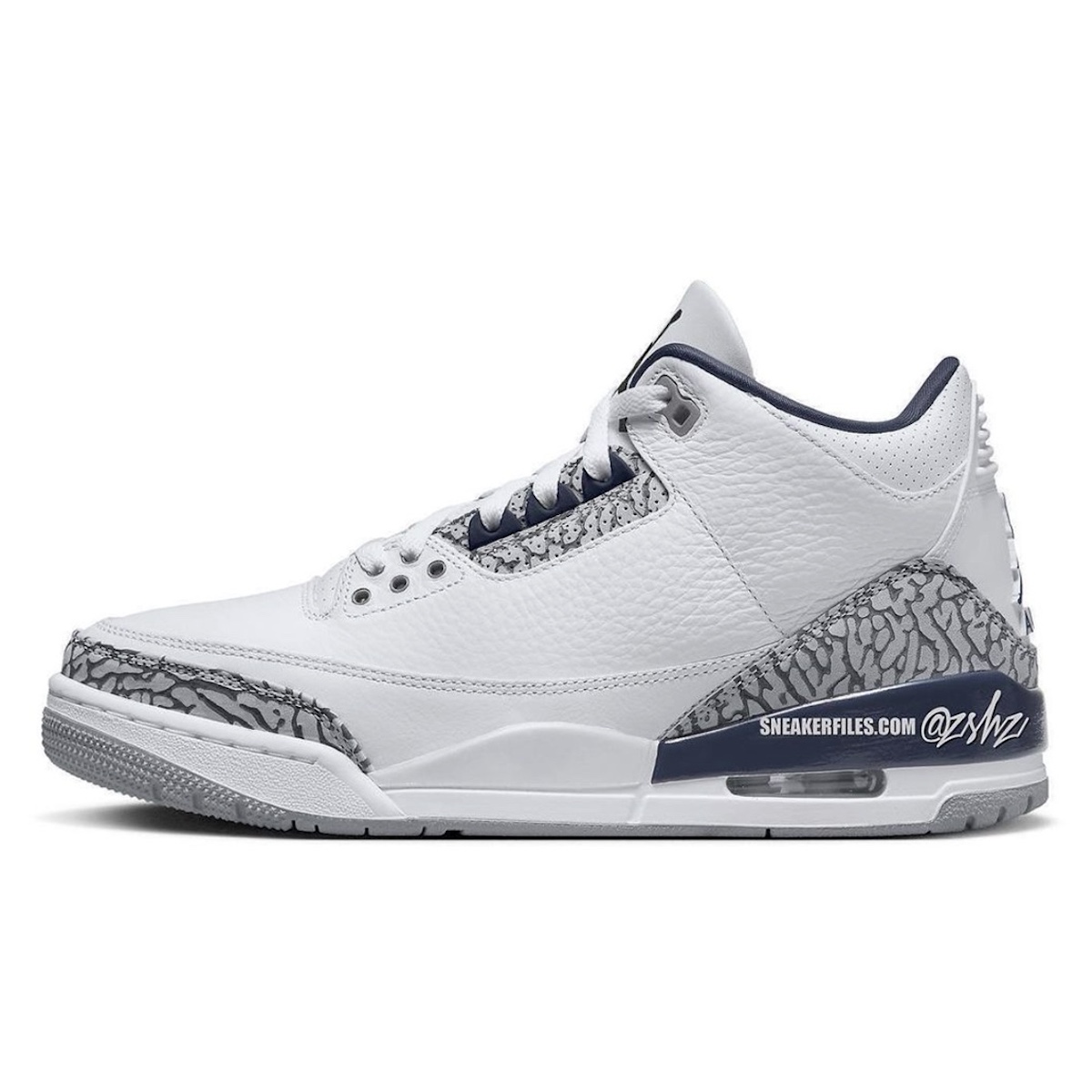 Air Jordan 3 White Midnight Navy - Sneakers.fr